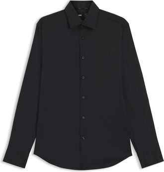BOSS Herren P-JOE-C1-222 Regular-Fit Hemd aus funktionalem Stretch-Twill Schwarz001 42