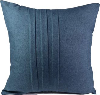 Elbersdrucke Kissenh&uuml;lle LINO Kissenbezug Dekokissen Leinenoptik Geschenkidee 50 x 50 cm Blau