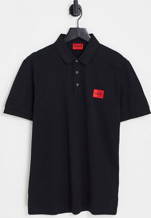 HUGO BOSS HUGO - Dereso - Schmal geschnittenes Polohemd in Schwarz