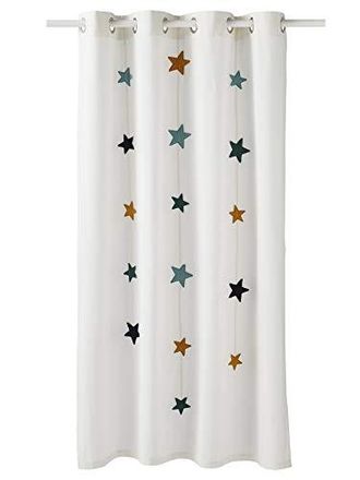 Vertbaudet Rideau tamisant Magie Rose &eacute;cru/Vert 135X240