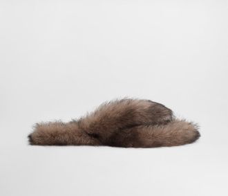 Dolce & Gabbana Shearling Flip-flops - Frau Pantoletten Und Mules Brown 37