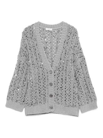 PESERICO Pull Col Rond - Gris Clair