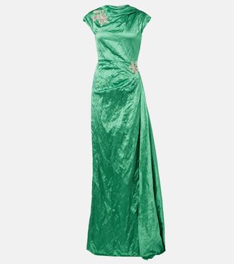 Erdem Verzierte Robe aus Satin