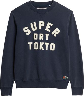 Superdry Herren Vintage Athletic Rundhals-Sweatshirt Kr&auml;ftiges Marineblau XL
