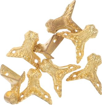 DOITOOL Ciieeo 8 St&uuml;ck M&ouml;belbeine aus Zinklegierung Antike Vintage M&ouml;belf&uuml;&szlig;e Stabile Dekorative F&uuml;&szlig;e f&uuml;r Schmucktruhen Eckenschutz f&uuml;r Holzgeh&auml;use Goldfarben 