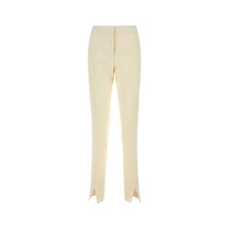 Jil Sander Elfenbeinfarbene Slim-Fit-Hose aus Viskosemischung - - Trousers - Damen - Wei&szlig; - XS