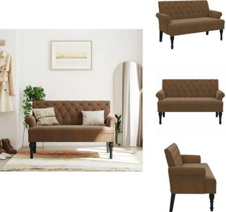 vidaXL Vidaxl - Banc avec dossier marron 120x62x75,5 cm similicuir daim - Banc Design - Banc Salle &agrave; Manger - Banc Moderne - Banc Cuir Faux - Meuble Salon
