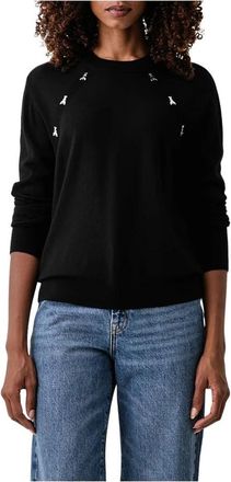 Patrizia Pepe Rundhals-Pullover aus Wolle - - Knitwear - Damen - Schwarzk - S