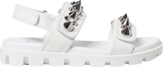 Christian Louboutin Femme, Chaussures, Blanc, Taille: 36 1/2 EU Sandales Plates