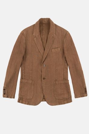 Original Vintage Zerlegte Leinenjacke