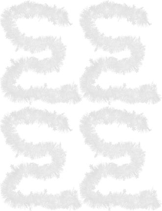 Angoily 4 St&uuml;ck Weihnachts H&auml;ngesch&auml;rpen 8m Wei&szlig;e Schneeflocken Girlande Vielseitiges Partyband f&uuml;r Festtagsdeko Zuhause und Events