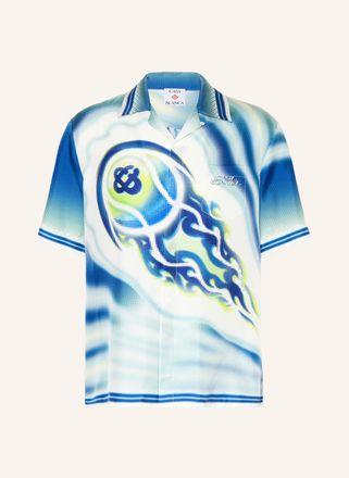 Casablanca Resorthemd Flaming Tennis Ball Comfort Fit Aus Seide blau