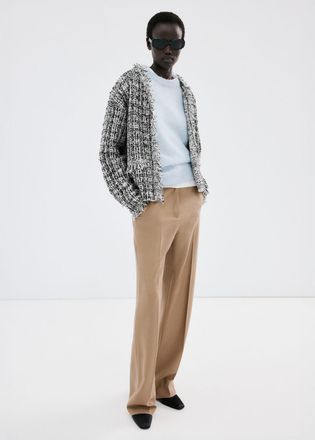 Mango Veste tweed oversize noir - Femme - XS - MANGO