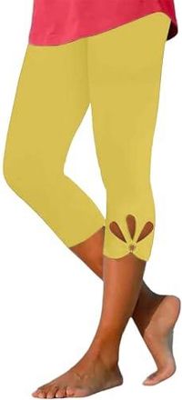 Generic Legging 3 quarts pour femme - Taille haute - Coupe ajust&eacute;e - Extensible - Confortable - D&eacute;contract&eacute; - Pour l&eacute;t&eacute; - Pantalon de yoga tendance - Couleur 