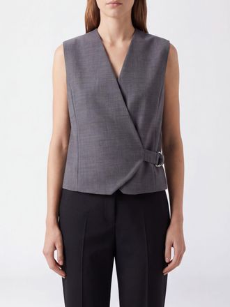 Brunello Cucinelli Gilet portefeuille ajust&eacute; en m&eacute;lange de laine vierge