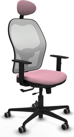 Piqueras y Crespo Schreibtischstuhl in Rosa und Wei&szlig;, mit 1D-Armlehnen, h&ouml;henverstellbarer Lendenwirbelst&uuml;tze und festem Kopfteil, ausgestattet mit Syncro/Traslack und 