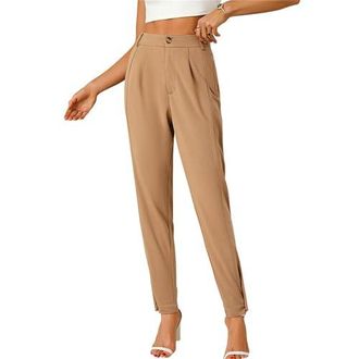 Generic Pantalon habill&eacute; taille haute fusel&eacute; extensible d&eacute;contract&eacute; pour femme Pantalon de travail pour le printemps et lautomne 2026 Tenues avec poches, kaki