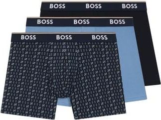 HUGO BOSS Lot de 3 boxers en coton m&eacute;lang&eacute;