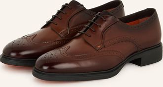 Santoni Schnürer Easy-Brog braun
