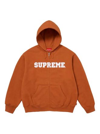 SUPREME hoodie Rust &agrave; fermeture zipp&eacute;e - Marron