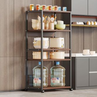 Generic K&uuml;chenregal mit Rollen, 5-St&ouml;ckiges Offenes B&auml;ckerregal for Badezimmer, Schlafzimmer, Wohnzimmer