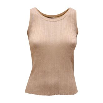 Marella Tiro Lurex Tank Top - - Tops - Damen - Beige - S