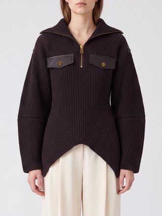 Zimmermann Pull &agrave; col roul&eacute; en laine m&eacute;lang&eacute;e avec manches ballon et ourlet asym&eacute;trique