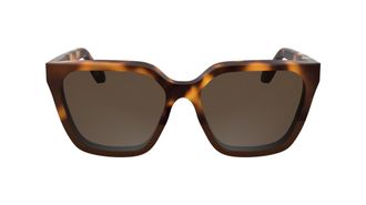 Calvin Klein Womens Sunglasses CK25500S - Havana/Brown with Solid Wine Lens