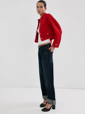 Mango Veste tweed boutons bijoux rouge - Femme - XL - MANGO