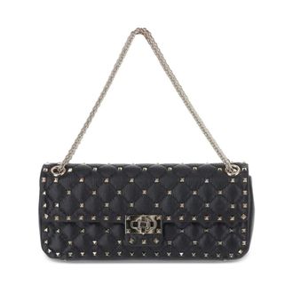 Valentino Garavani Sac &agrave; bandouli&egrave;re moyen Rockstud Spike - Femme - Sacs - Noir - Taille: ONE Size