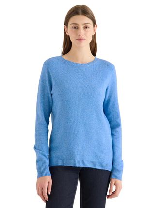 Cecil Softer Pullover in Unifarbe Fountain Blue Melange XXL