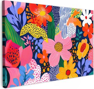 MuchoWow &copy; Bilder Gro&szlig; 120x80 cm XXL Wohnzimmer Deko Modern Wandbild Kunstdruck auf Leinwand Bild Schlafzimmer &uuml;ber Bett Room Decor Geschenke Farbenfroh - Blum