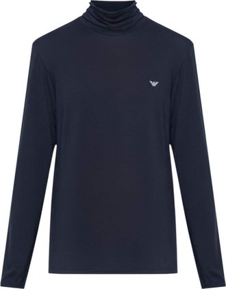Emporio Armani Mans Tech Rollkragenpullover aus Wolle, Blau, Gr&ouml;&szlig;e M, Armani Blue, M