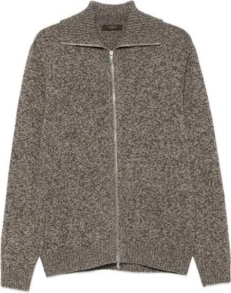 Zanone Zip-up Marl-knit Cardigan