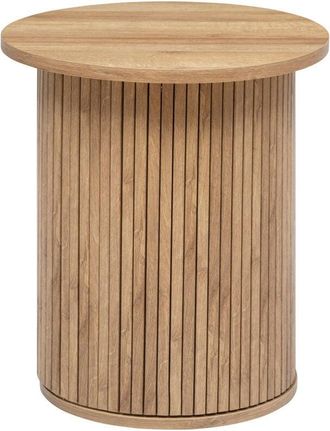 PEGANE Pegane - Table &agrave; caf&eacute; ronde en placage effet bois coloris naturel - Diam&egrave;tre 45 x Hauteur 50 cm
