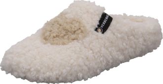 Verbenas York Curly Valentine Damen Hausschuh in Creme Beige mit Herz, Born to be Fun. beige Gr. 39