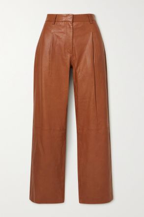 Rag & Bone Leslie Bundfaltenhose Mit Weitem Bein Aus Leder - Braun