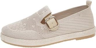 Generic Chaussures de course &agrave; pied en tricot respirant pour femme - Bout rond - Couleur unie - L&eacute;g&egrave;res et confortables - Chaussures de marche d&eacute;contract&eacute;es -