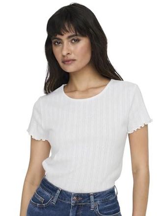 Only Onlcarlotta S/S Top JRS Noos Haut, Blanc, XL Femme
