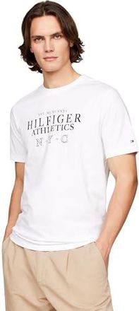 Tommy Hilfiger Homme T-Shirt Manches Courtes Encolure Ronde, Blanc (White), S