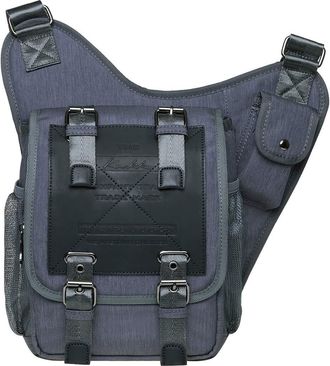 KAUKKO Herren Messenger-Bags Verstellbarem Sling Bag Retro Brusttasche Perfekt für Outdoorsport, Wandern, Radfahren, Schule 3.6 L (Grau JNL-FH03-1-09-FBA)