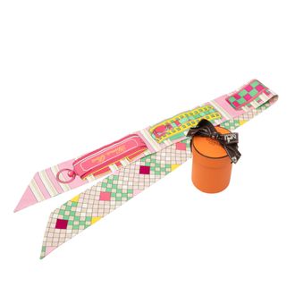 Herm&egrave;s Colliers de Chiens Remix Silk Twilly Scarf