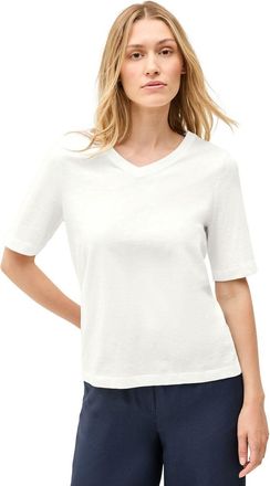 Cecil Damen 3227699 Basic V-Neck Shirt, Vanilla White, Large