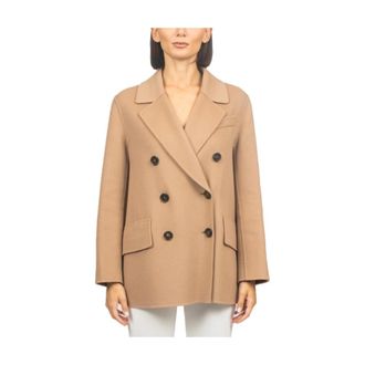 Max Mara Giacca Ghiaccio Doppio Petto - - Jackets - Damen - Braun - S