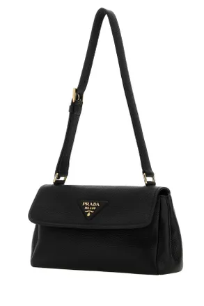 Prada Womens Black Leather Small Shoulder Bag Nero Vitello Borse A Mano
