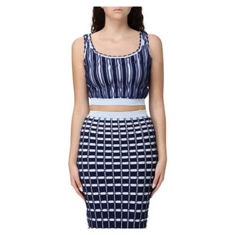 Elisabetta Franchi Stylisches Top Tricot f&uuml;r Frauen - - Tops - Damen - Blau - M