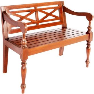 vidaXL Vidaxl - Banc Batavia 98 cm Bois dacajou massif Marron fonc&eacute;
