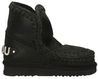 Mou Stiefel - Eskimo 18 Rhinestones Boot - Gr. 37 (EU) - in Schwarz - für Damen