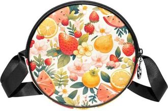Generic Sac &agrave; bandouli&egrave;re rond pour femme, petit sac &agrave; bandouli&egrave;re avec fermeture &eacute;clair, bretelles r&eacute;glables, style d&eacute;contract&eacute;, pour femmes et filles