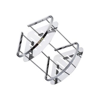 OSALADI Doppellagiges Eckregal aus 304 Edelstahl Dreieckiges Badezimmer Wandregal mit Wasserablauf Platzsparender Aufbewahrungsst&auml;nder f&uuml;r Kosmetik und Badute